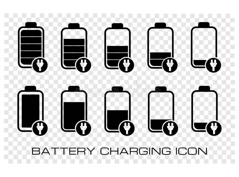 Charging Battery Icon Set. Vector Illustration Stock Vector ...