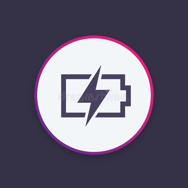 Charging Battery Icon in Circle Stock Vector - Illustration of ...