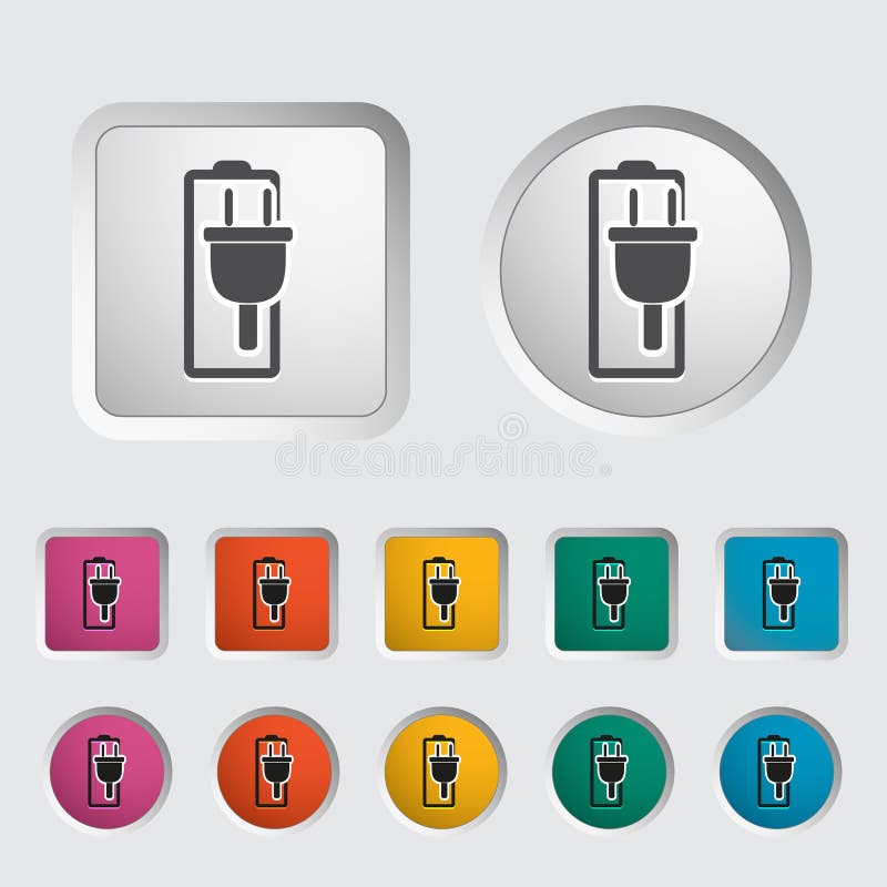 Charging the Battery, Single Icon. Stock Vector - Illustration of ...