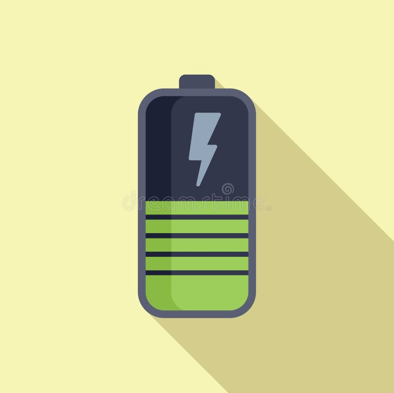 Charging Battery Status Icon Flat Vector. Electrical Cell Stock Illustration - Illustration of ...
