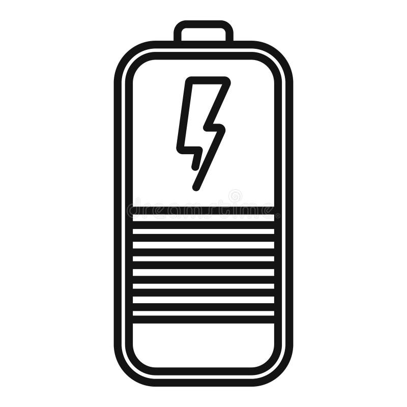 Charging Battery Status Icon Outline Vector. Electrical Cell Stock ...