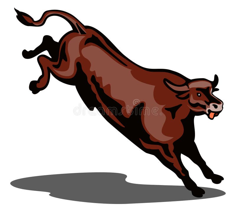 Charging bull stock vector. Illustration of vector, raging - 3214825