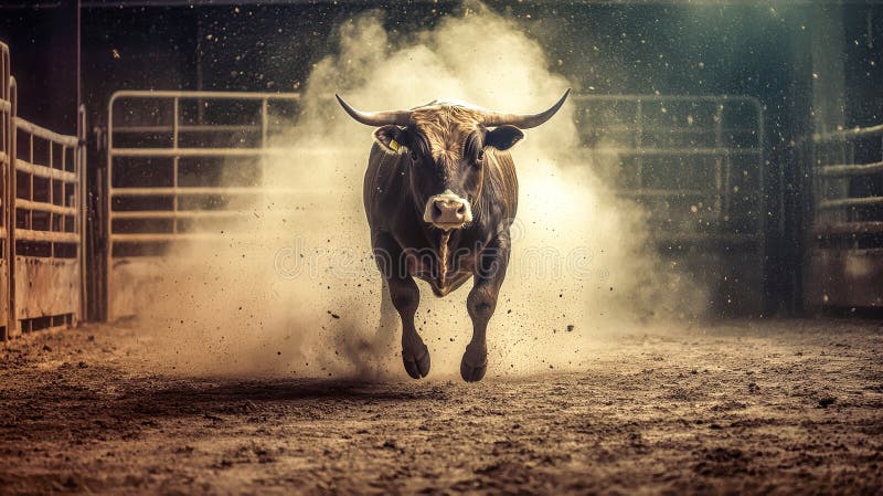 A Charging Bull in an Arena Captures Dynamic Motion with Dramatic ...