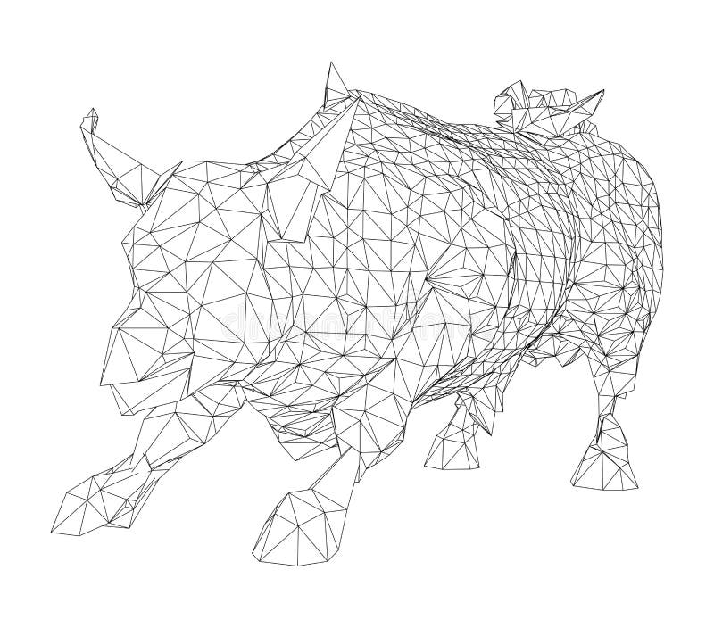 The Charging Bull. Vector stock vector. Illustration of destination ...