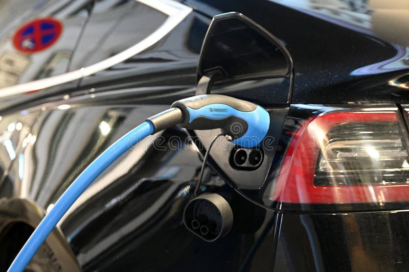 Charging Cable for Electric Car Stock Image - Image of traffic ...