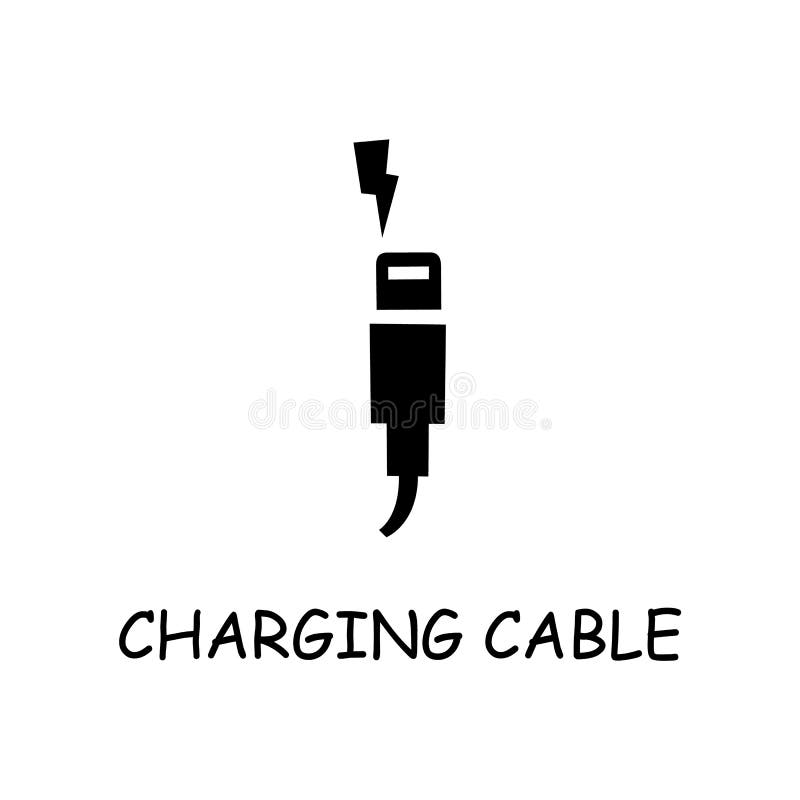 Charging Cable Flat Vector Icon Stock Illustration - Illustration of ...