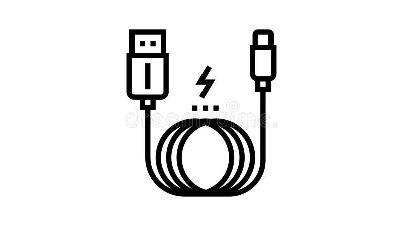 Charging Cable Line Icon Animation Stock Footage - Video of modem, jack ...