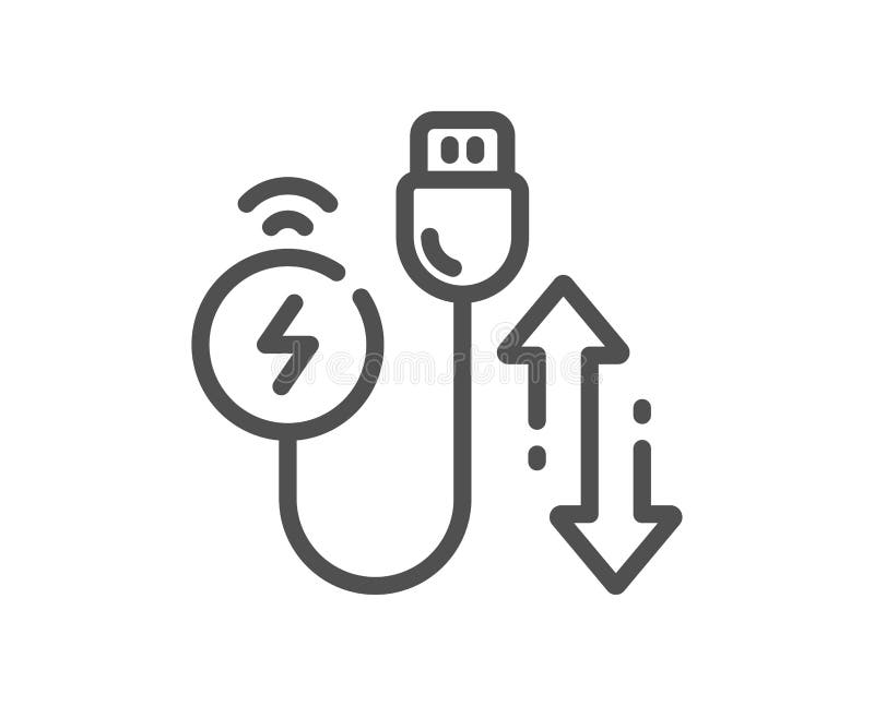 Charging Cable Line Icon. Mobile Accessories Sign. Vector Stock Vector ...