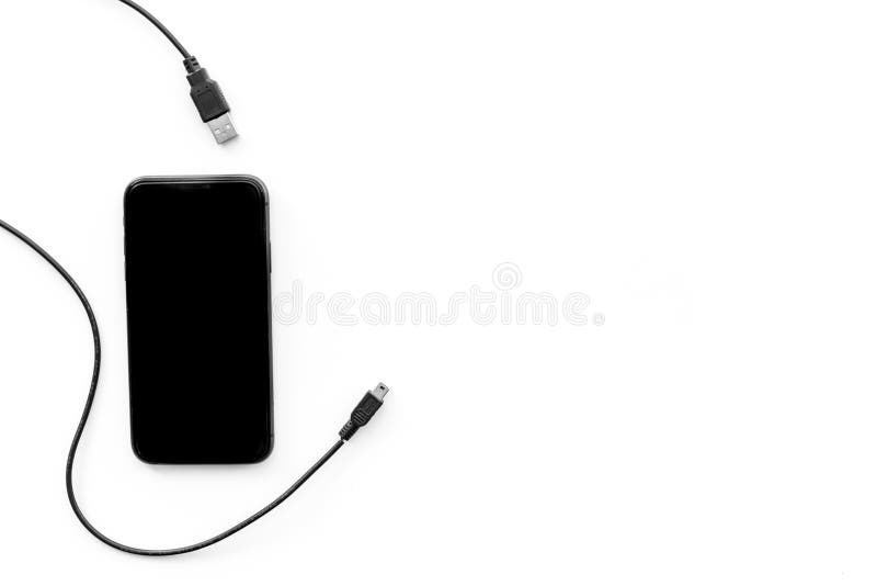 Charging Cable for Mobile Phone or Laptop, Top View Stock Image - Image ...