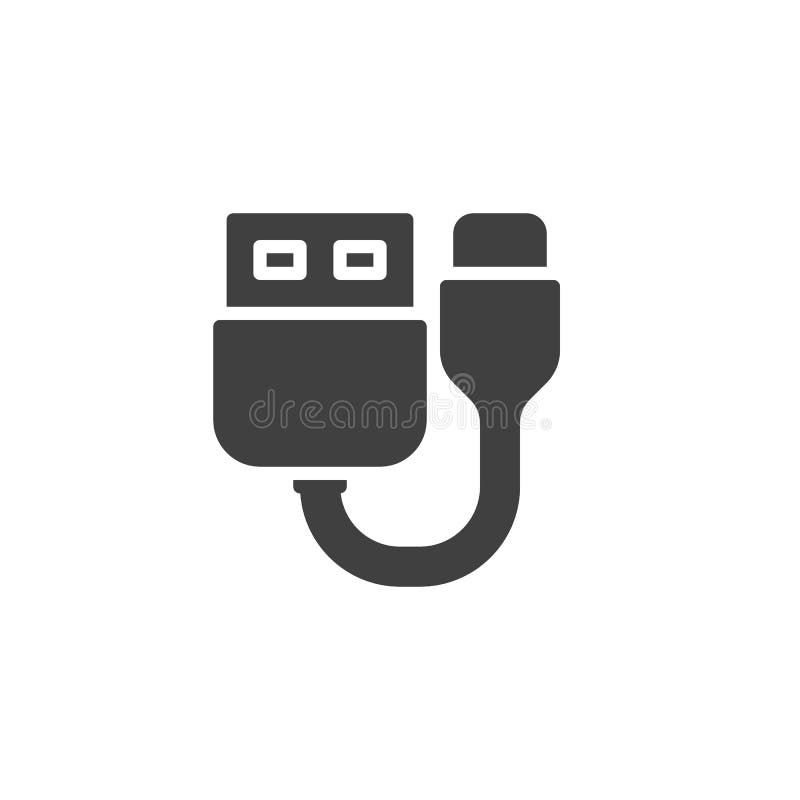 Charging cable vector icon stock vector. Illustration of mini - 256411462