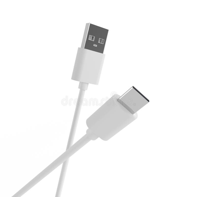 Charging Cable Witch Type C and Usb Connector. Stock Illustration ...