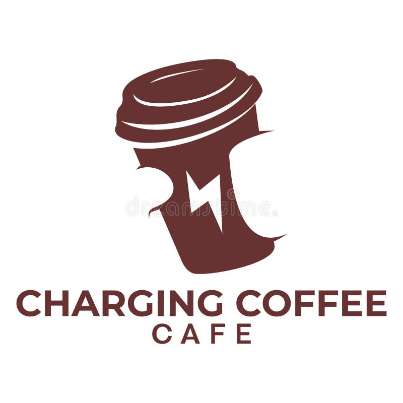 Charging Coffee Cafe Minimalist Logo Design Stock Illustration ...
