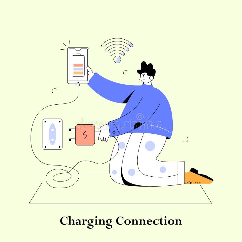 Charging Connection: Power and Device Connectivity Stock Illustration ...
