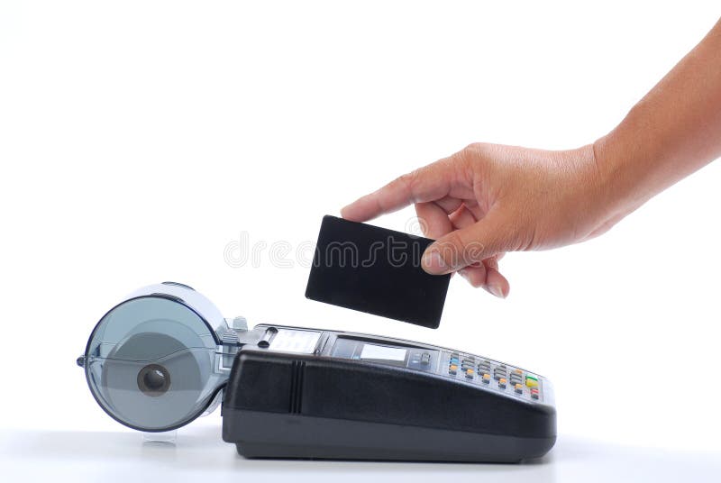 Cash on Credit Card Machine Stock Image - Image of blank, card: 16156399