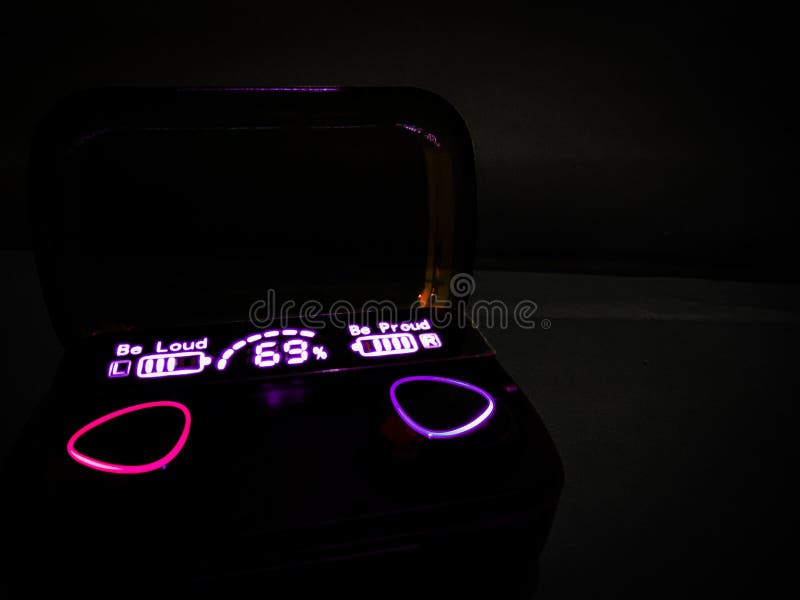 Charging Diagram for Bluetooth Headsets Stock Photo - Image of night ...