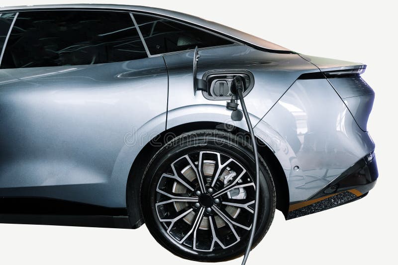 Charging an Electric Car. Modern Electric Car Stock Photo - Image of ...