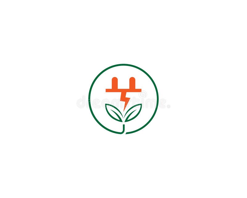 Charging Electrical Bolt Leaf and Power Plug Sign Logo Stock Vector ...