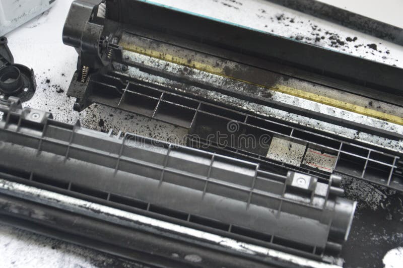 Charging the Laser Printer Cartridge with Toner Powder Stock Image ...