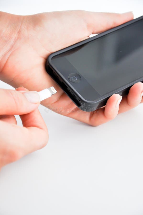 Charging Battery on Mobile Phone Stock Image - Image of phone, device ...