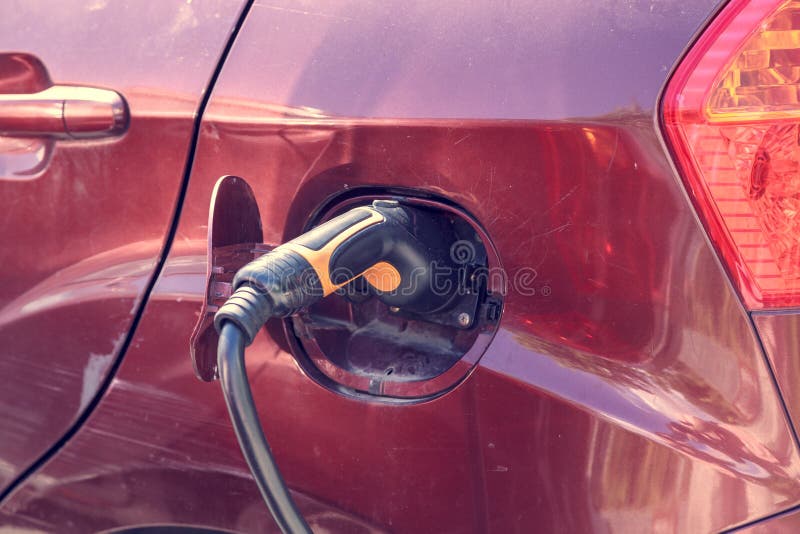 Charging Modern Electric Car on the Street of China Stock Photo - Image ...