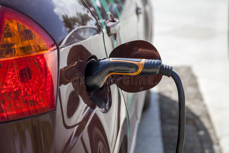 Charging Modern Electric Car on the Street of China Stock Photo - Image ...