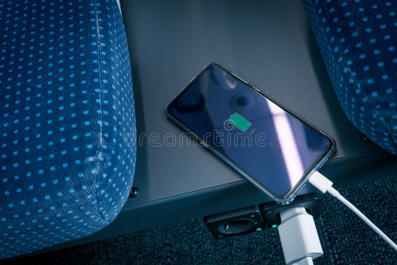 Charging Phone on the Train Stock Image - Image of electricity ...