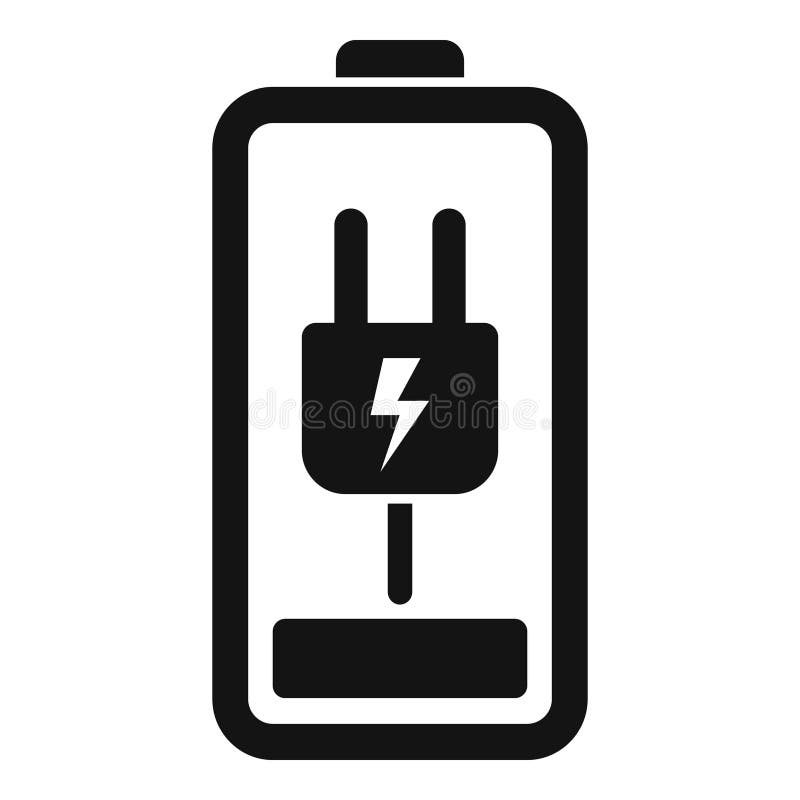 Charging Plug Battery Icon Simple Vector. Alkaline Electric Stock ...