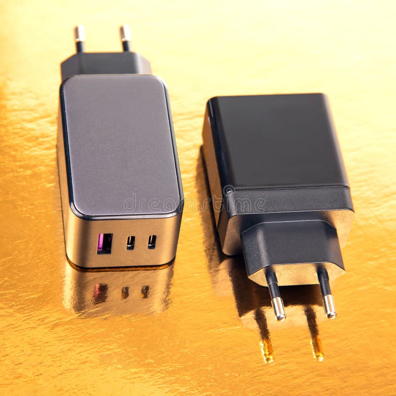 Charging Plug with Plug Connector for Modern Gadgets Stock Image ...