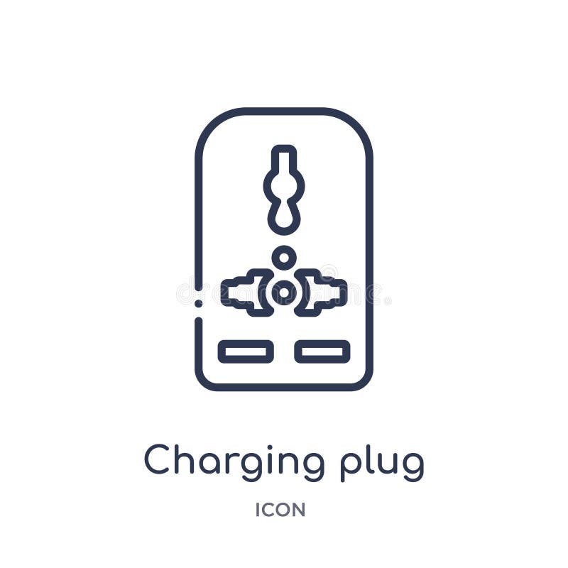 Charging Plug Icon from Music and Media Outline Collection. Thin Line ...