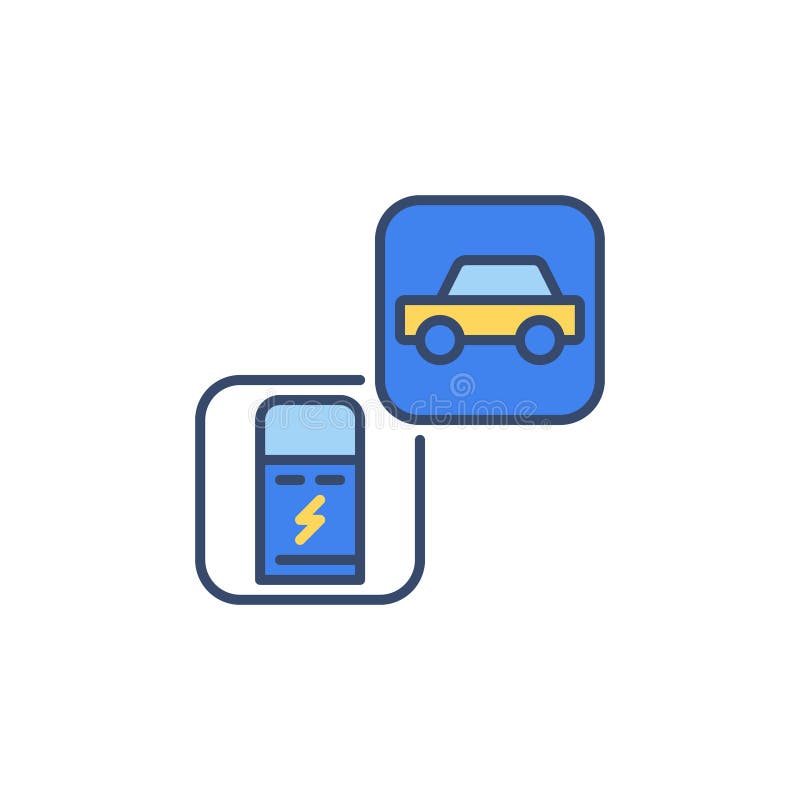 Charging Point and Car Vector Concept Colored Icon Stock Vector ...
