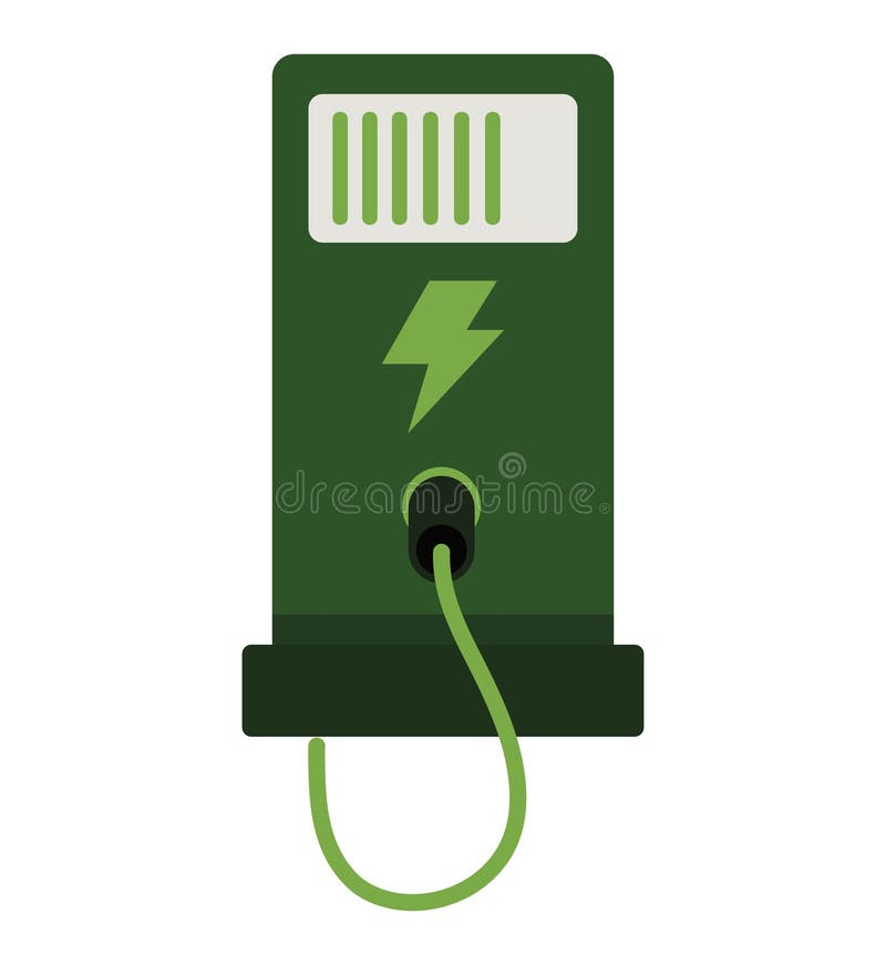 Charging Point Station for Hybrid Vehicles Stock Illustration ...