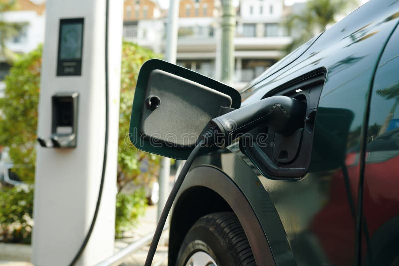 Charging Port of Electric Car Stock Image - Image of hybrid ...