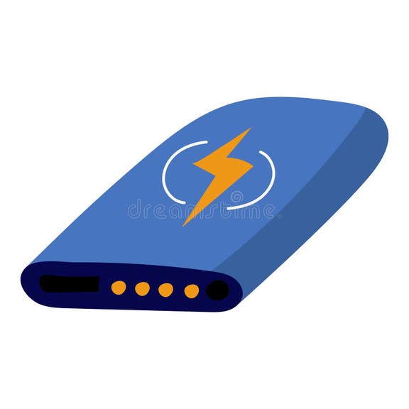 The Charging Power Supply Has a Flat Shape. the Blue Charging Unit of ...