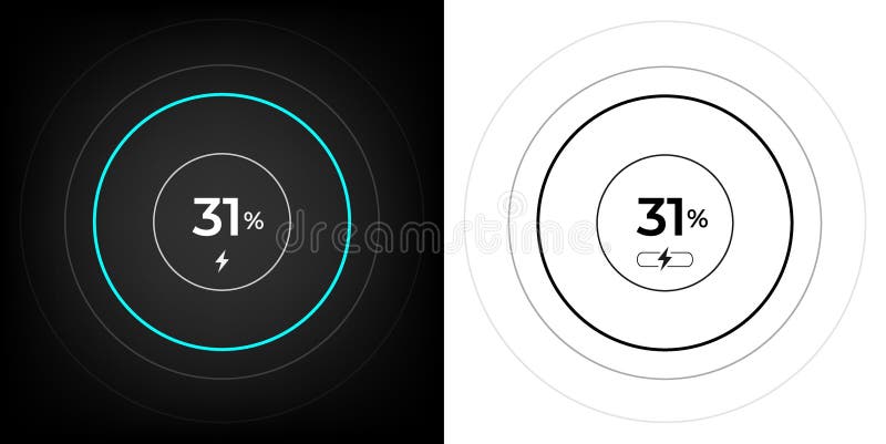 Charging screen 31 percent stock illustration. Illustration of power ...