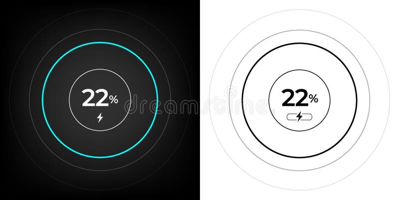 Charging screen 22 percent stock vector. Illustration of cell - 351594388