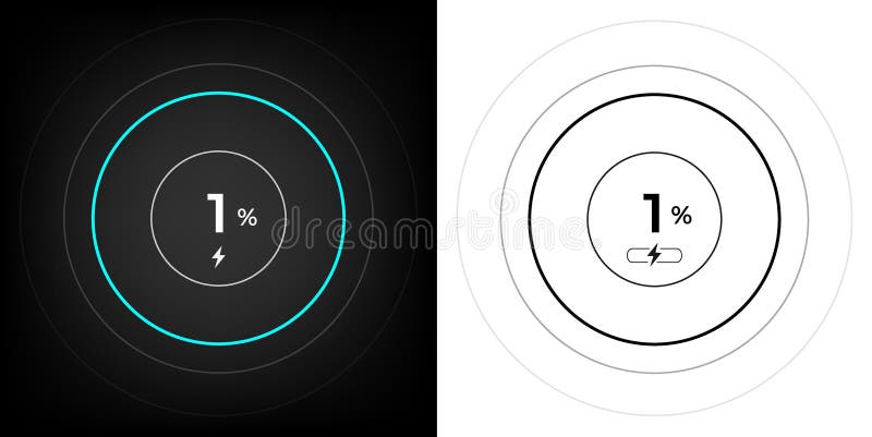 Charging screen 1 percent stock illustration. Illustration of mobile ...