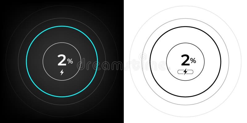 Charging screen 2 percent stock vector. Illustration of icon - 351594392