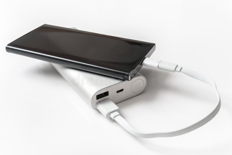 Charging Smartphone from Power Bank Stock Photo - Image of modern ...