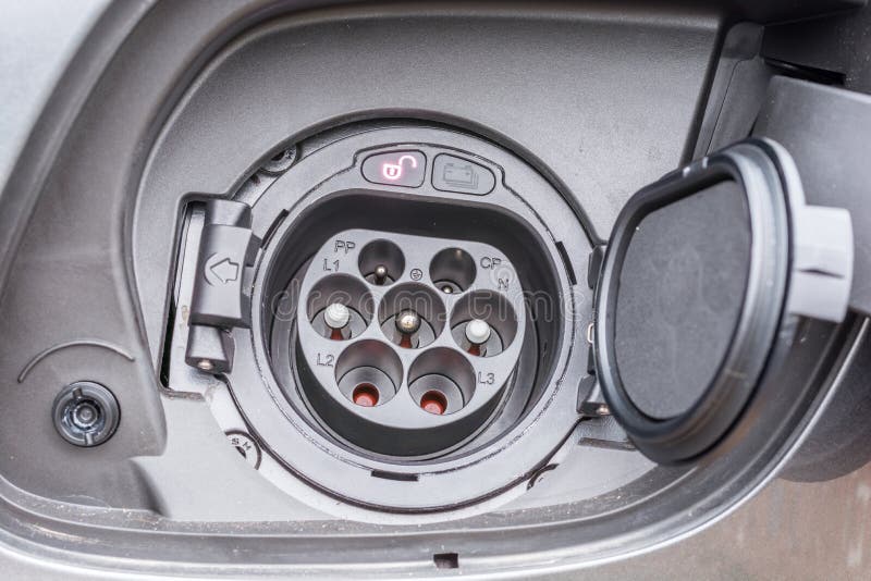Charging Socket of a Car with Electric Drive Stock Photo - Image of ...