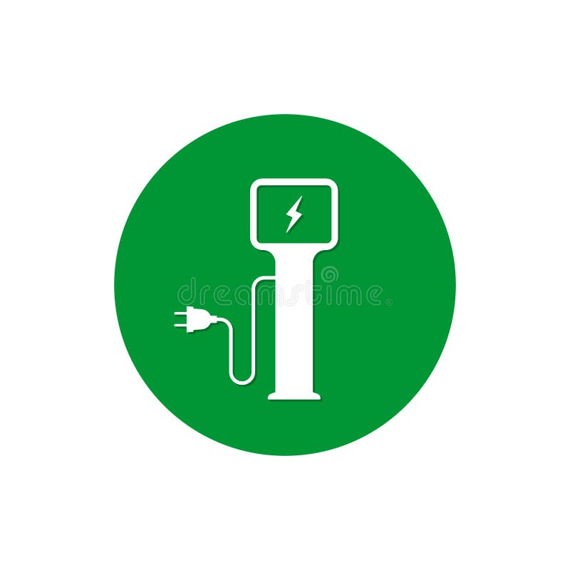 Charging Station for Electric Car Icon Vector Illustration. Charging ...