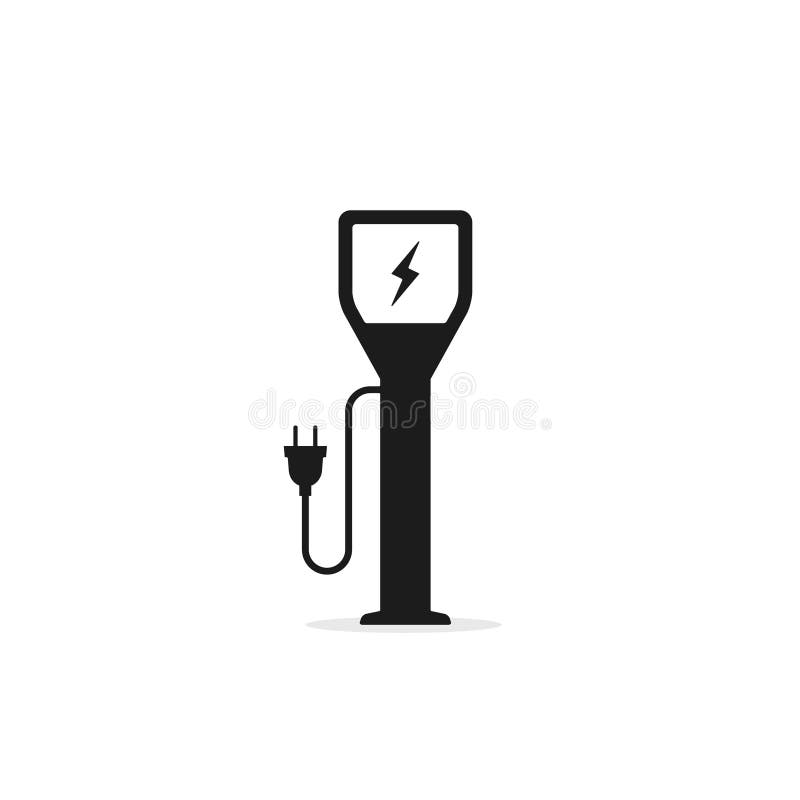 Charging Station for Electric Car Icon Vector Illustration. Charging ...