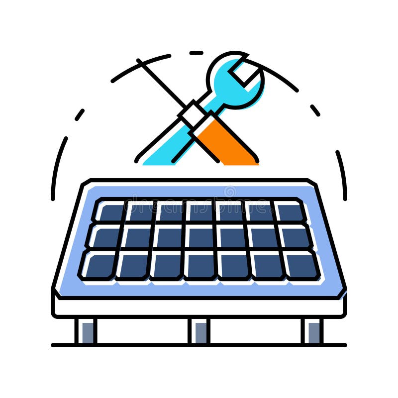 Charging Station Solar Panel Color Icon Vector Illustration Stock ...