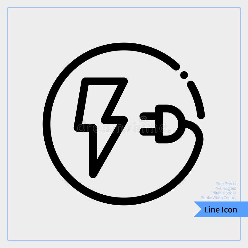 Charging Symbol and Plug Icon - Professional, Pixel-aligned, Pixel ...