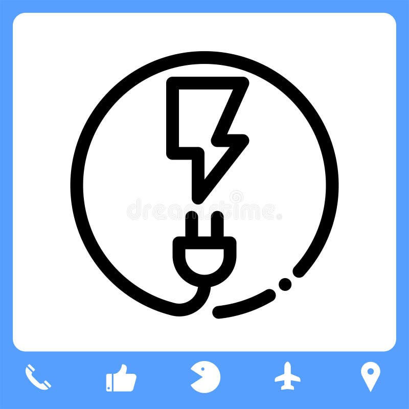 Charging Symbol and Plug Icon - Professional, Pixel-aligned, Pixel ...