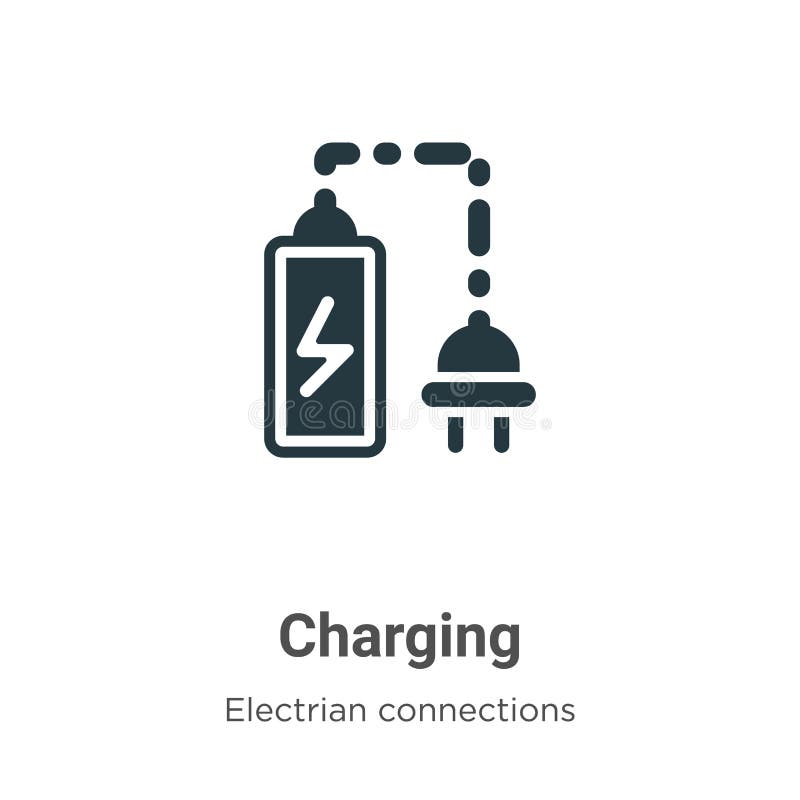 Charging Vector Icon on White Background. Flat Vector Charging Icon ...