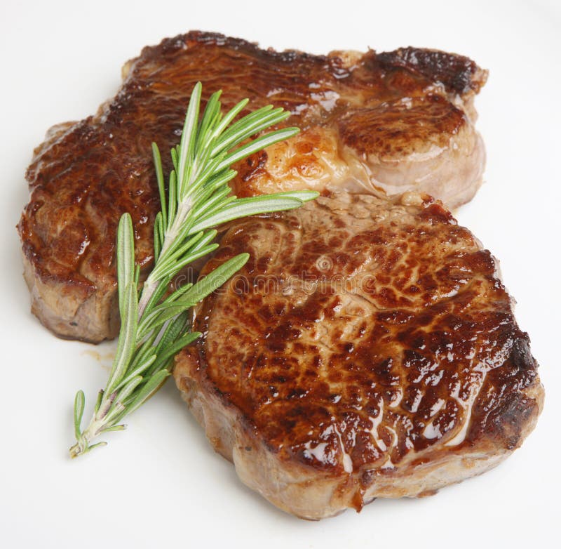 Chargrilled Rib-Eye Beef Steak Stock Image - Image of browned, steak ...