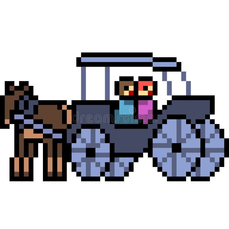 Chariot D'art De Pixel De Vecteur Illustration de Vecteur ...