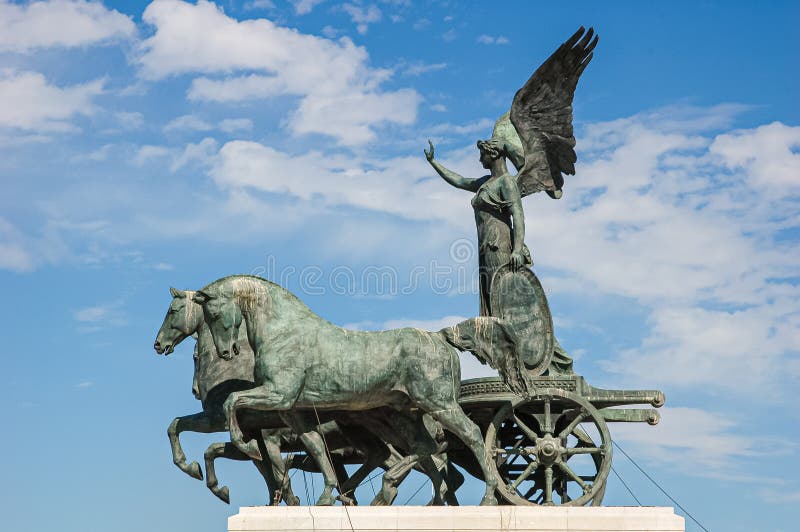 Chariot with Winged Victory at the Vittoriano, Rome Stock Image - Image ...