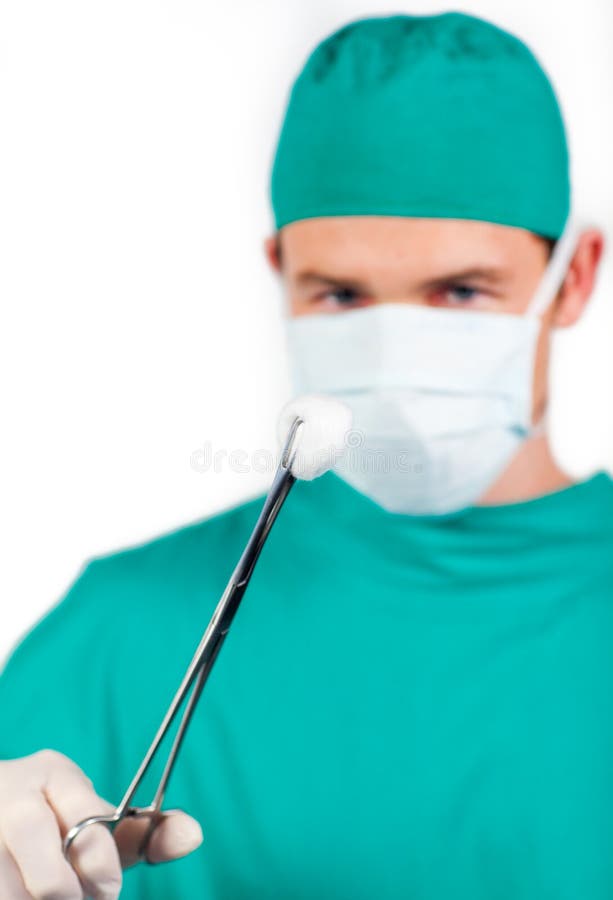 Surgeon Holding Surgical Tool in Operation Theater Stock Photo - Image ...