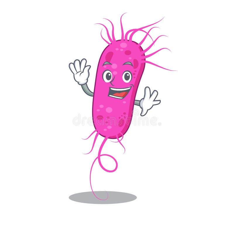 A Charismatic Bacteria Bacilli Mascot Design Style Smiling and Waving ...